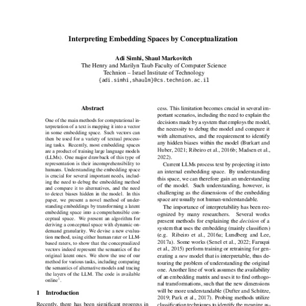 Interpreting Embedding Spaces by Conceptualization - ACL Anthology