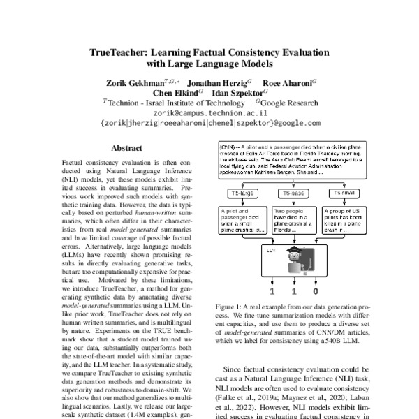 Trueteacher Learning Factual Consistency Evaluation With Large Language Models Acl Anthology