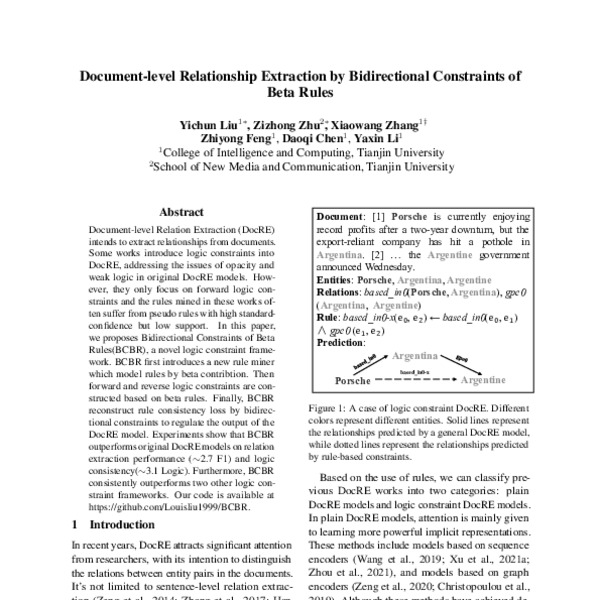Document-level Relationship Extraction by Bidirectional Constraints of Beta Rules - ACL Anthology