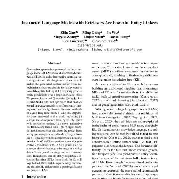 Instructed Language Models with Retrievers Are Powerful Entity Linkers - ACL Anthology