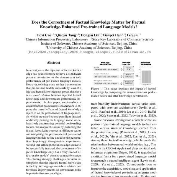Does the Correctness of Factual Knowledge Matter for Factual Knowledge-Enhanced Pre-trained ...
