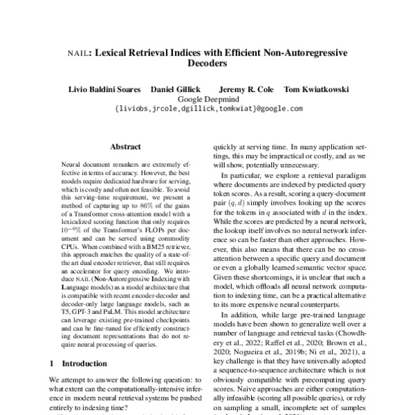NAIL: Lexical Retrieval Indices with Efficient Non-Autoregressive ...
