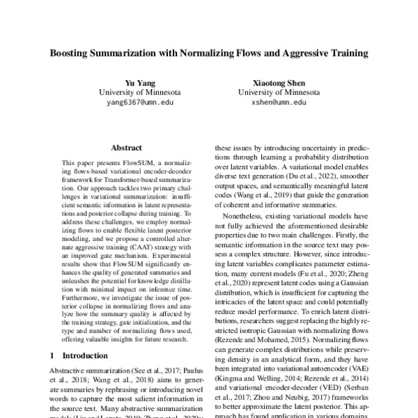 Boosting Summarization with Normalizing Flows and Aggressive Training - ACL Anthology