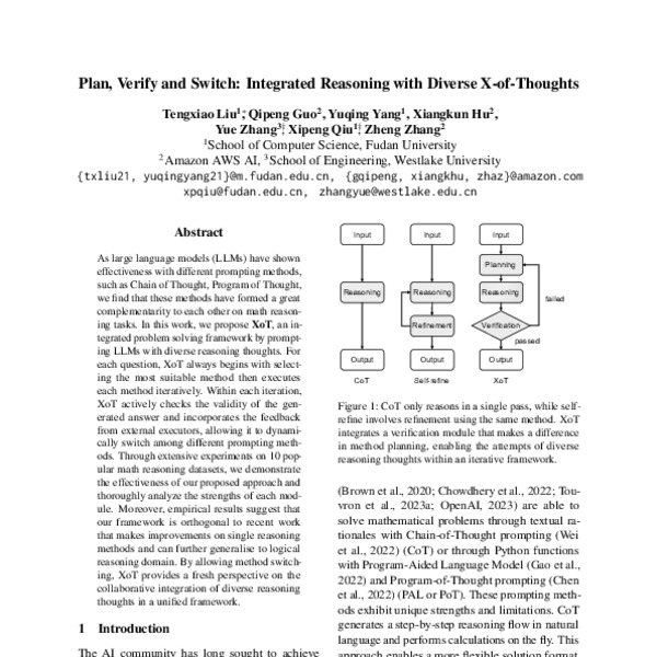 Plan, Verify and Switch: Integrated Reasoning with Diverse X-of-Thoughts - ACL Anthology