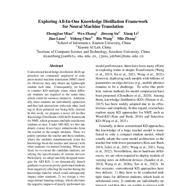 Exploring All In One Knowledge Distillation Framework For Neural