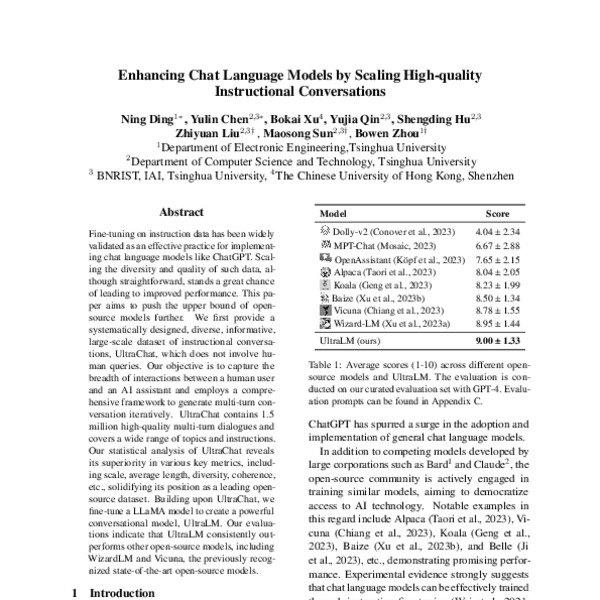Enhancing Chat Language Models By Scaling High Quality Instructional