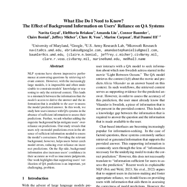 What Else Do I Need to Know? The Effect of Background Information on ...