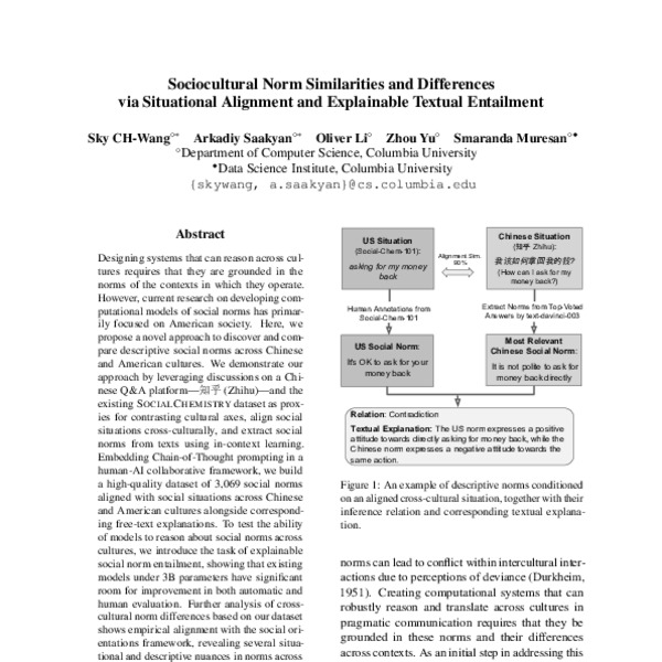 Sociocultural Norm Similarities and Differences via Situational Alignment and Explainable ...