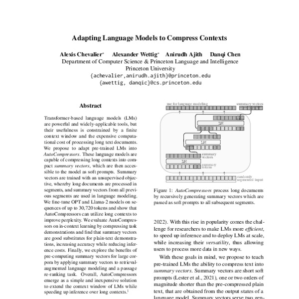 Adapting Language Models to Compress Contexts - ACL Anthology