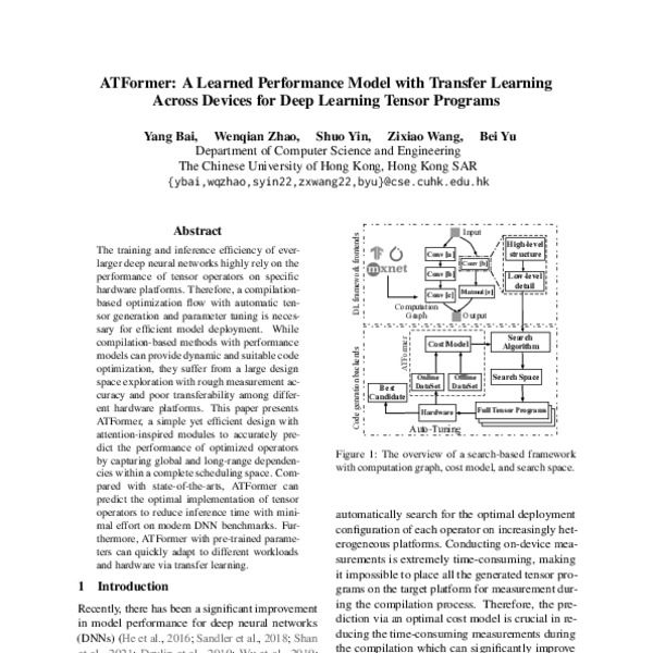 Atformer A Learned Performance Model With Transfer Learning Across Devices For Deep Learning