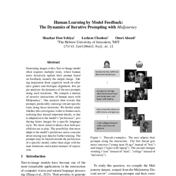 Human Learning by Model Feedback: The Dynamics of Iterative Prompting with Midjourney - ACL ...