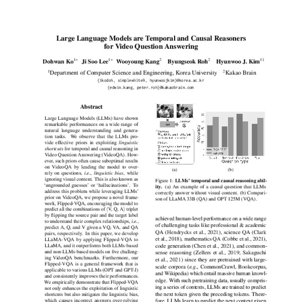 Large Language Models are Temporal and Causal Reasoners for Video Question Answering - ACL Anthology