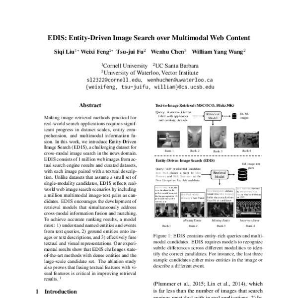 EDIS: Entity-Driven Image Search over Multimodal Web Content - ACL Anthology