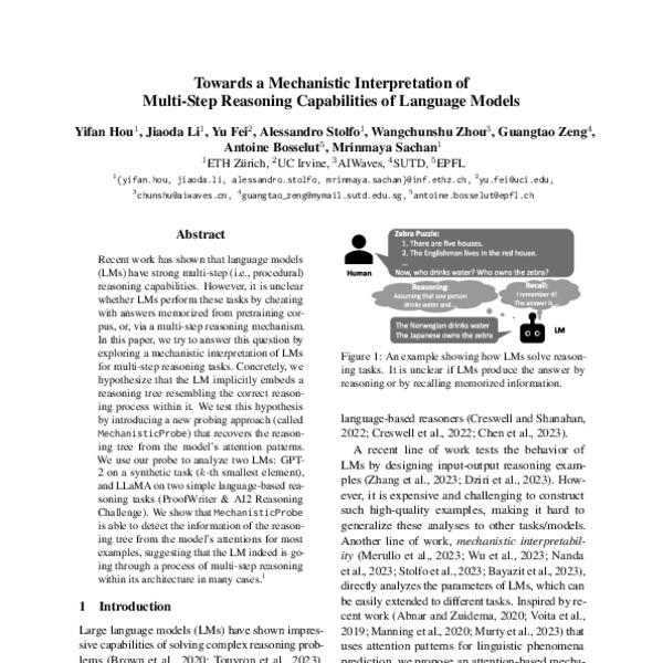 Towards a Mechanistic Interpretation of Multi-Step Reasoning Capabilities of Language Models ...