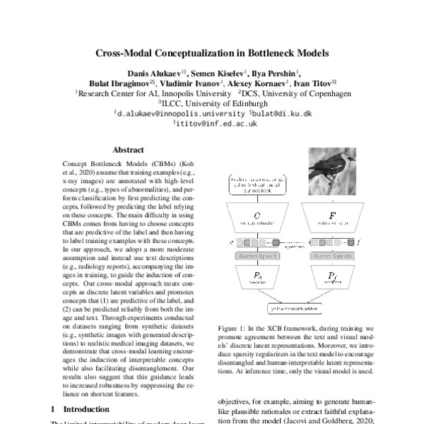 Cross-Modal Conceptualization in Bottleneck Models - ACL Anthology