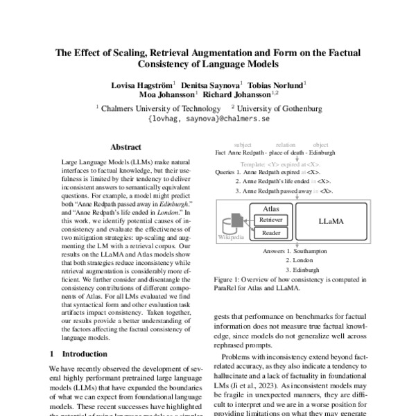 The Effect Of Scaling Retrieval Augmentation And Form On The Factual Consistency Of Language