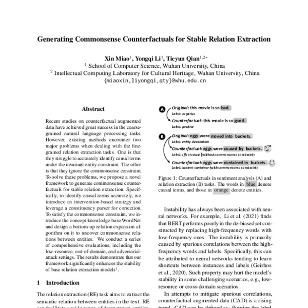 Generating Commonsense Counterfactuals for Stable Relation Extraction - ACL Anthology
