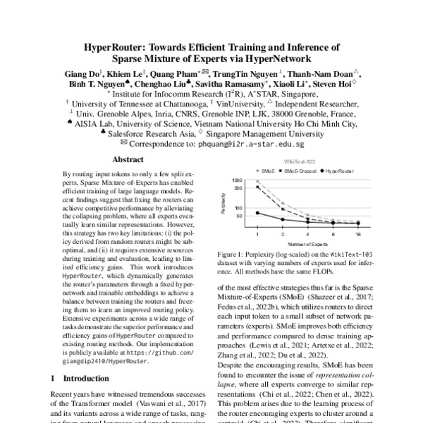 Hyperrouter Towards Efficient Training And Inference Of Sparse Mixture Of Experts Acl Anthology