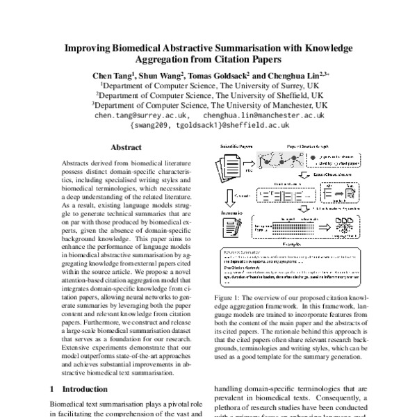 Improving Biomedical Abstractive Summarisation with Knowledge Aggregation from Citation Papers ...