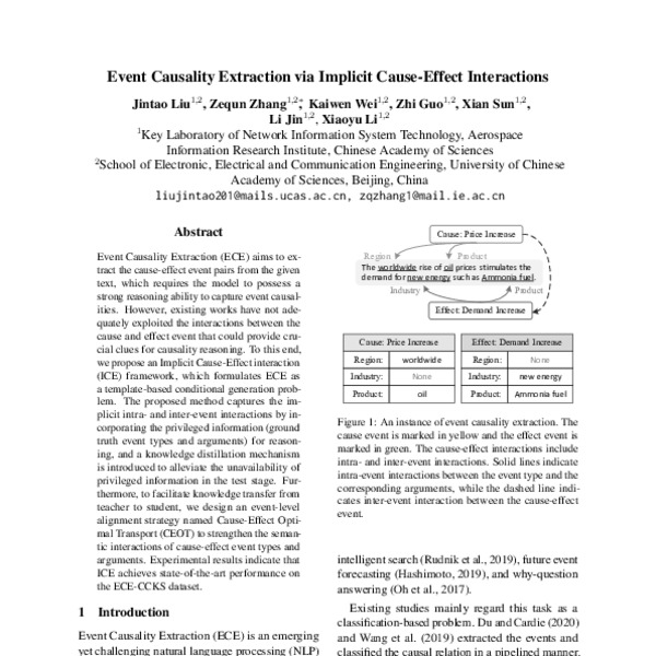 Event Causality Extraction Via Implicit Cause Effect Interactions Acl