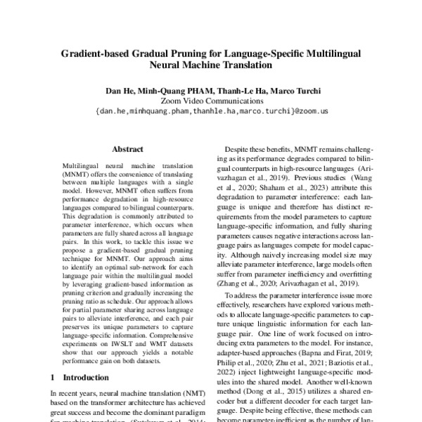 Gradient Based Gradual Pruning For Language Specific Multilingual