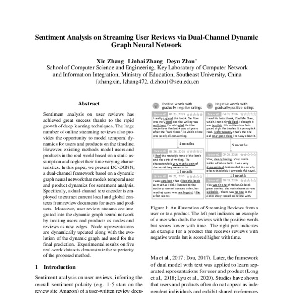 Sentiment Analysis on Streaming User Reviews via Dual-Channel Dynamic Graph Neural Network - ACL ...