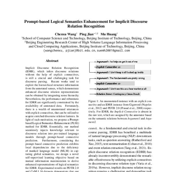 Prompt Based Logical Semantics Enhancement For Implicit Discourse Relation Recognition Acl