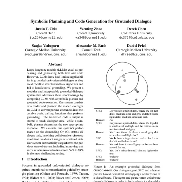 Symbolic Planning and Code Generation for Grounded Dialogue - ACL Anthology