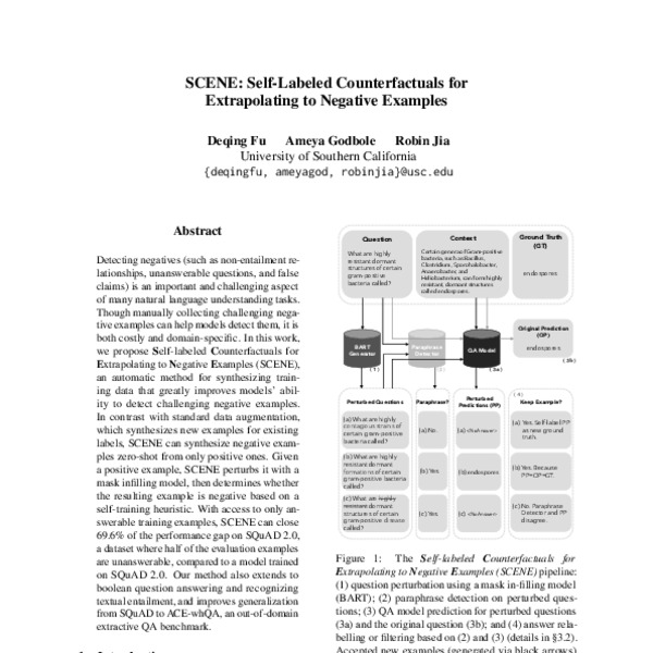 SCENE: Self-Labeled Counterfactuals for Extrapolating to Negative Examples - ACL Anthology