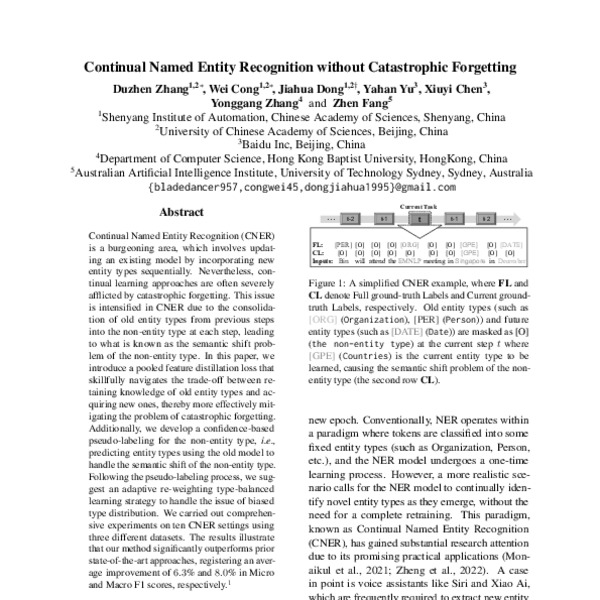 Continual Named Entity Recognition without Catastrophic Forgetting ...