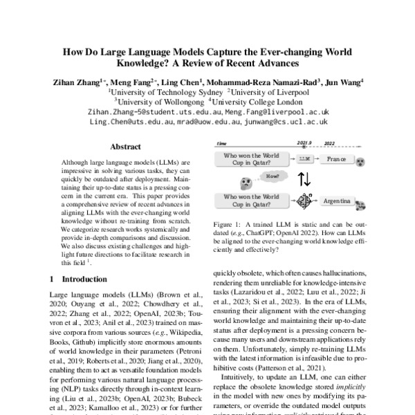 How Do Large Language Models Capture the Ever-changing World Knowledge ...