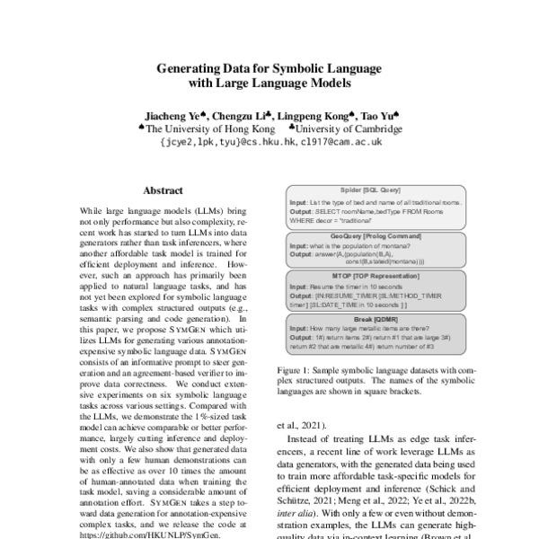 Generating Data For Symbolic Language With Large Language Models Acl Anthology