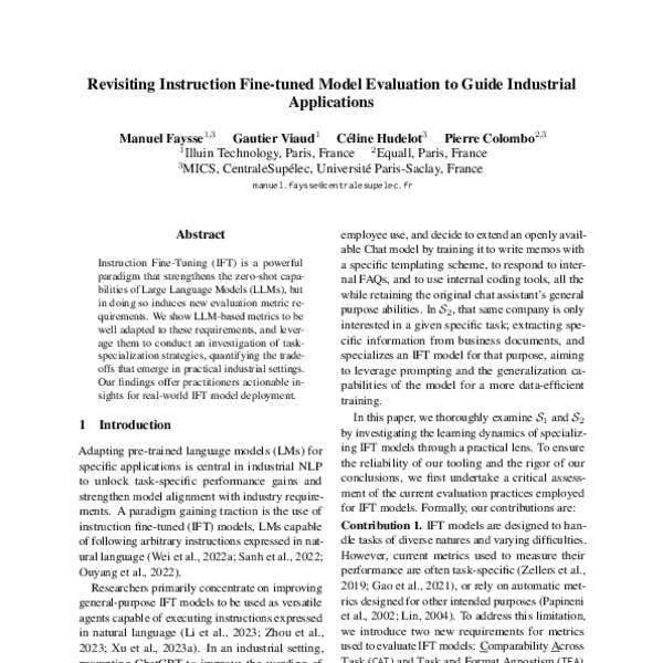 Revisiting Instruction Fine-tuned Model Evaluation to Guide Industrial ...