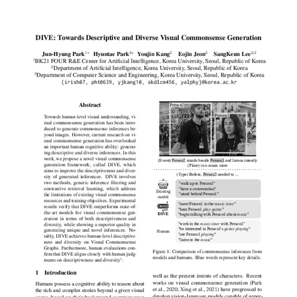 DIVE: Towards Descriptive and Diverse Visual Commonsense Generation - ACL Anthology