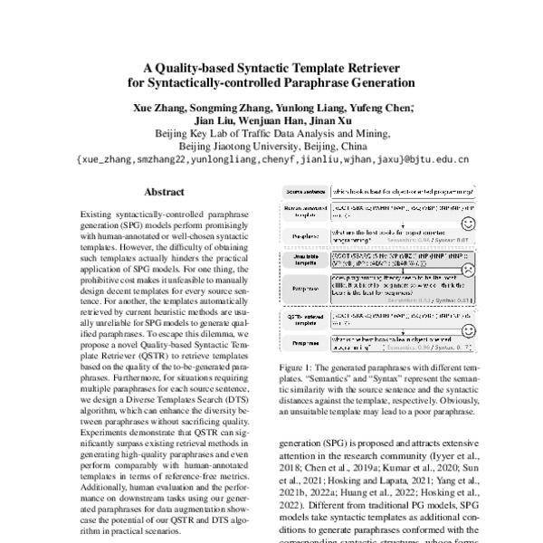 A Quality Based Syntactic Template Retriever For Syntactically Controlled Paraphrase Generation