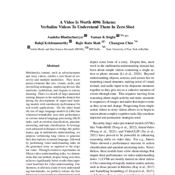 A Video Is Worth 4096 Tokens: Verbalize Videos To Understand Them In Zero Shot - ACL Anthology