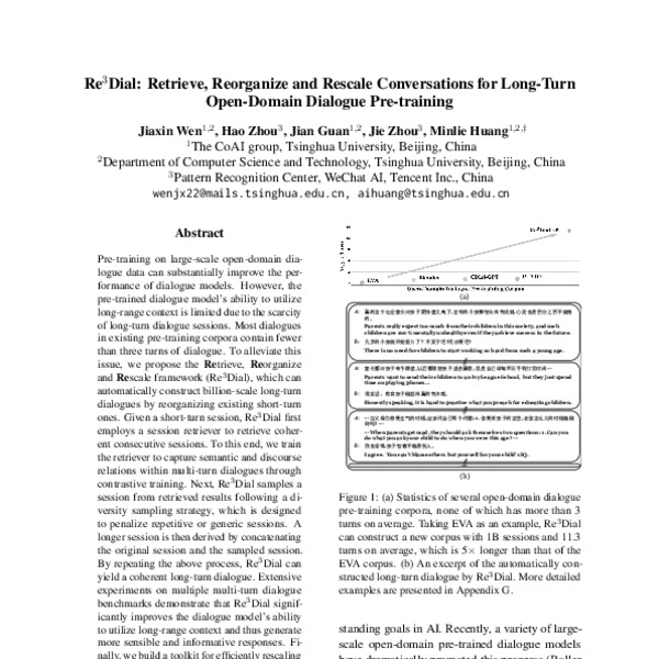 Re3Dial: Retrieve, Reorganize and Rescale Conversations for Long-Turn Open-Domain Dialogue Pre ...