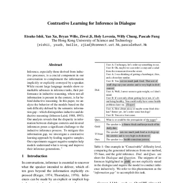 Contrastive Learning for Inference in Dialogue - ACL Anthology