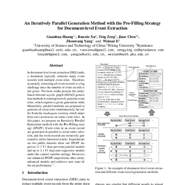 An Iteratively Parallel Generation Method With The Pre Filling Strategy