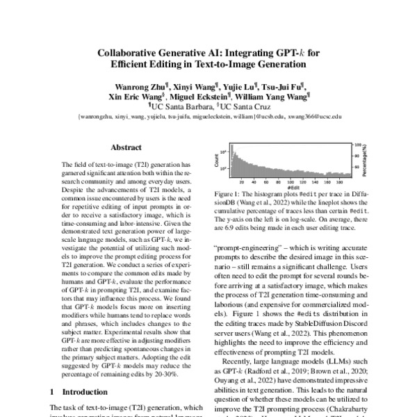 Collaborative Generative AI: Integrating GPT-k for Efficient Editing in Text-to-Image Generation ...