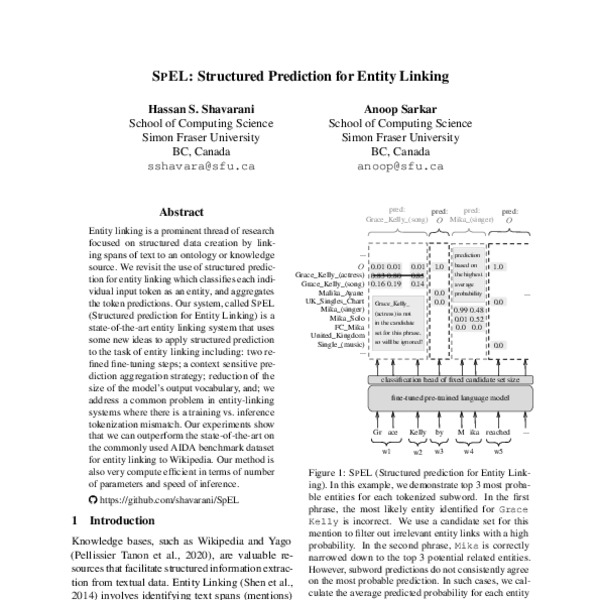 SpEL: Structured Prediction for Entity Linking - ACL Anthology