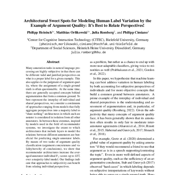 Architectural Sweet Spots for Modeling Human Label Variation by the ...