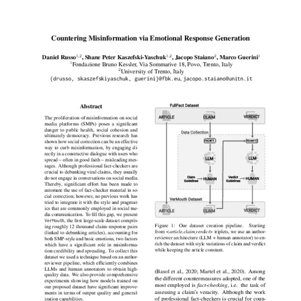 Countering Misinformation via Emotional Response Generation - ACL Anthology