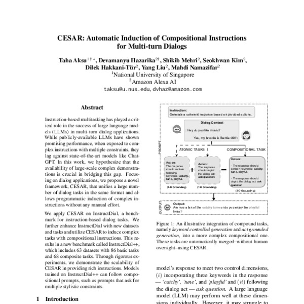 CESAR: Automatic Induction of Compositional Instructions for Multi-turn Dialogs - ACL Anthology