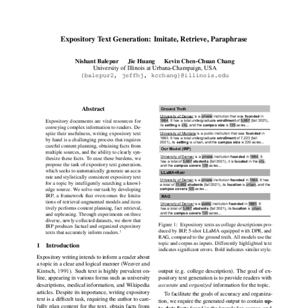 Expository Text Generation Imitate Retrieve Paraphrase Acl Anthology