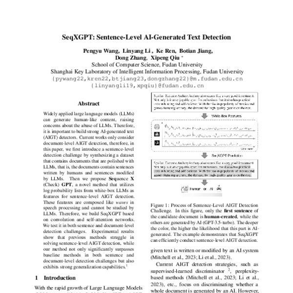 SeqXGPT: Sentence-Level AI-Generated Text Detection - ACL Anthology