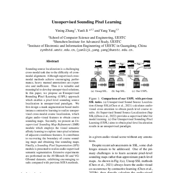 Unsupervised Sounding Pixel Learning - ACL Anthology