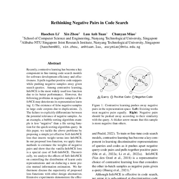 Rethinking Negative Pairs in Code Search - ACL Anthology