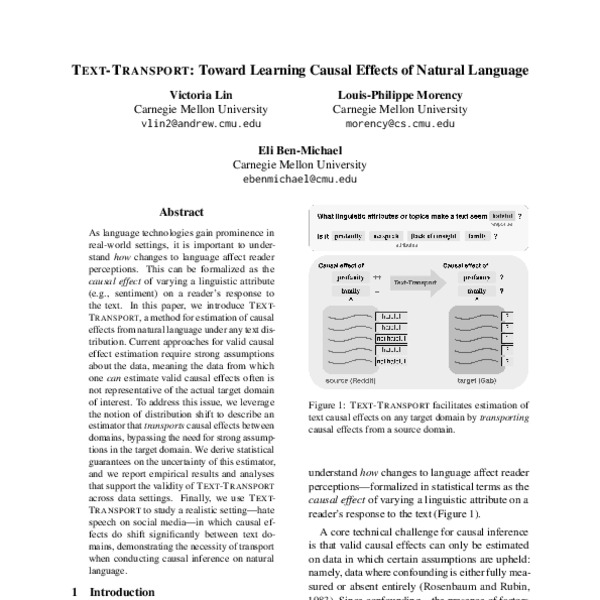 Text-Transport: Toward Learning Causal Effects of Natural Language - ACL Anthology