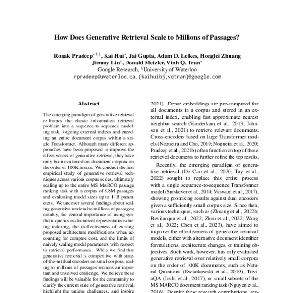 How Does Generative Retrieval Scale to Millions of Passages? - ACL ...